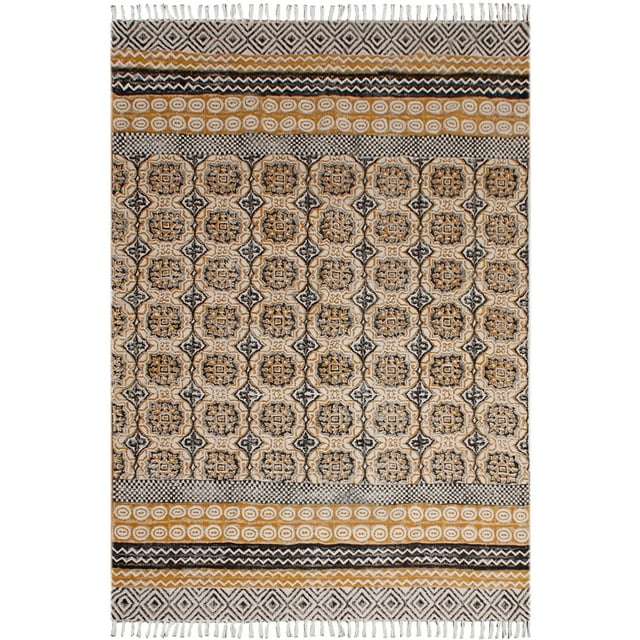 Casavani Pure Cotton Traditional Area Rug,Brown 4x12 feet - Walmart.com