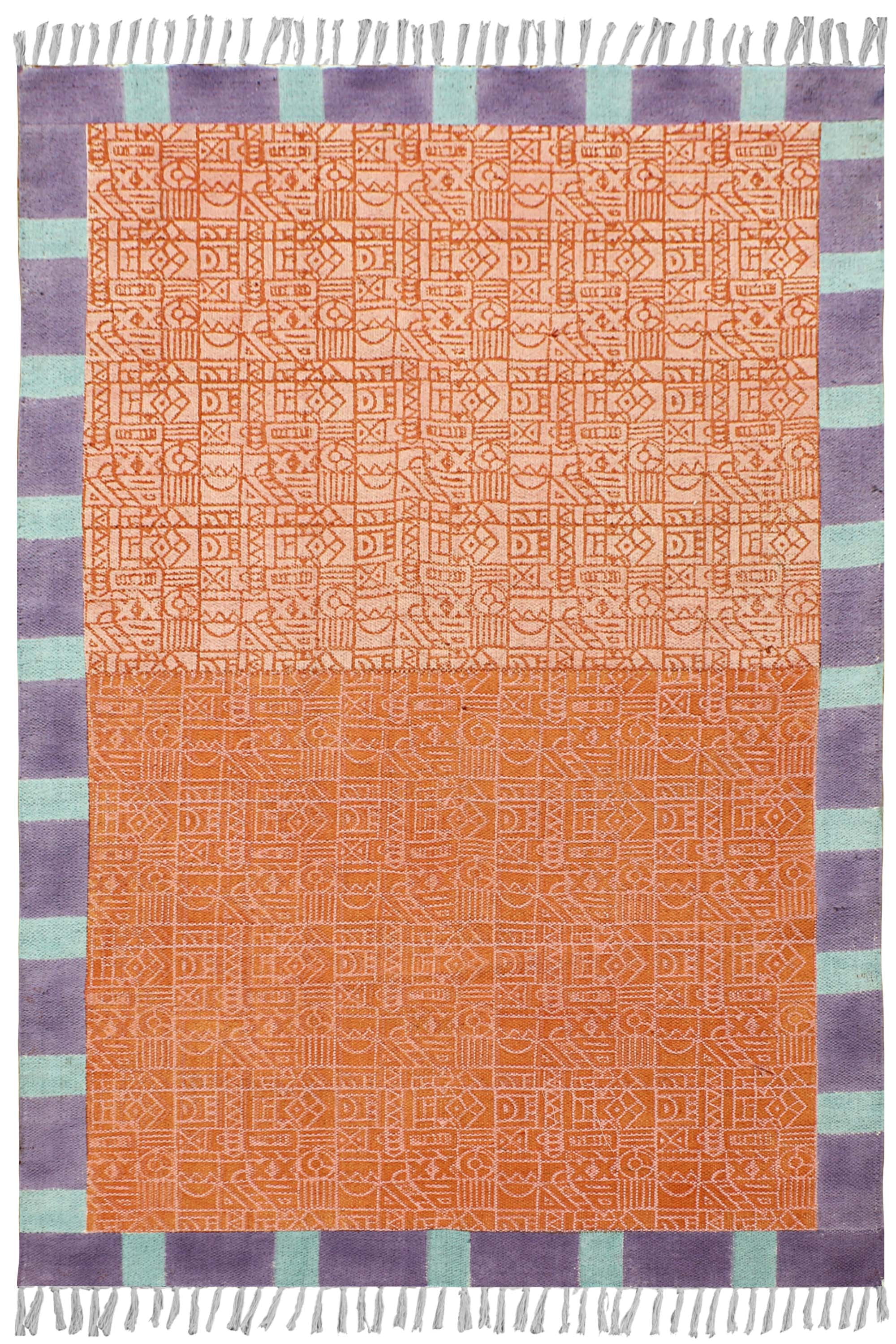 Casavani Pure Cotton Yoga Outdoor Patio Mat Orange Bedroom Area Carpet ...