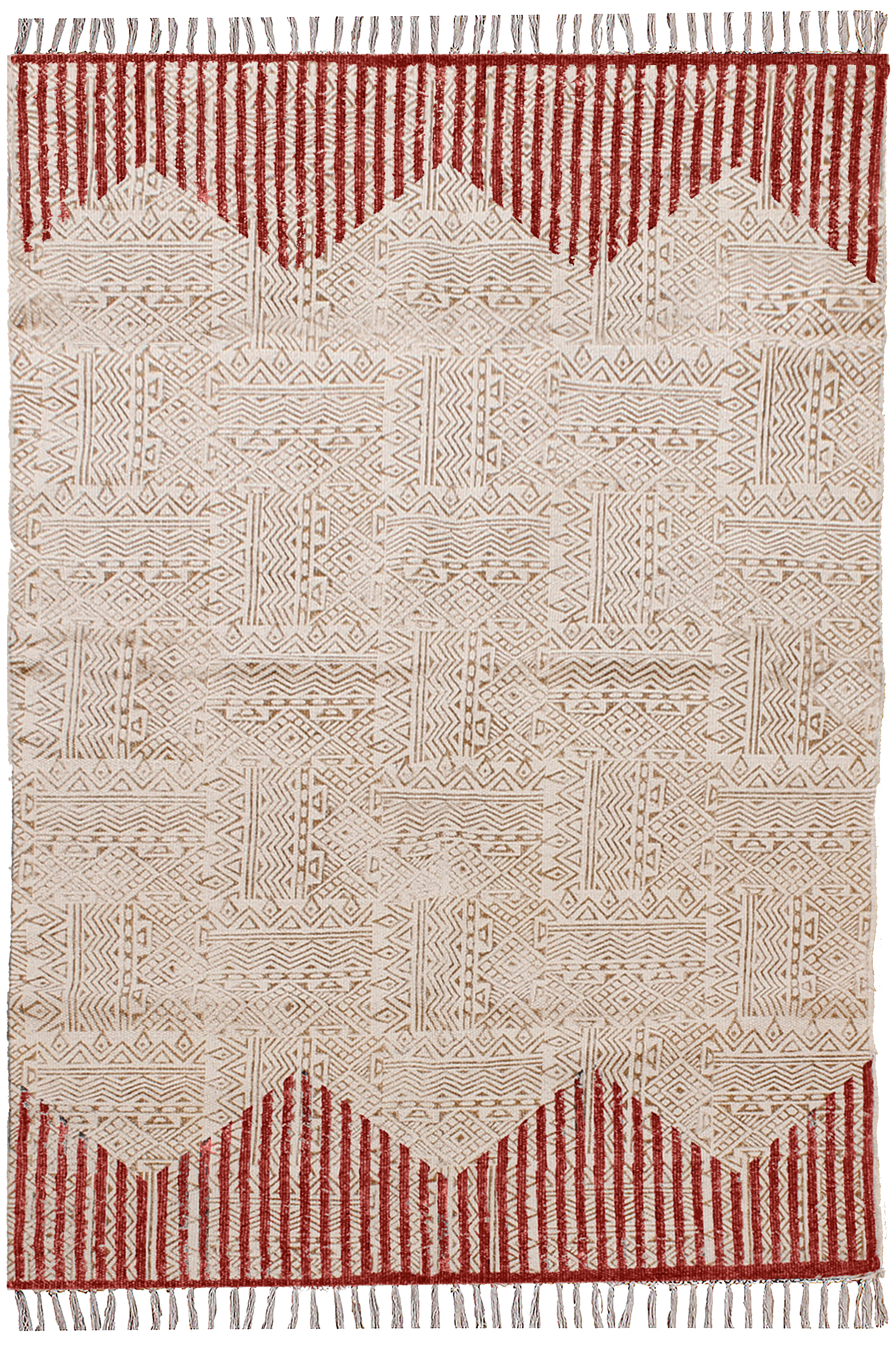 Casavani Red Block Printed Cotton Area Rugs for Bedroom and Living Room ...