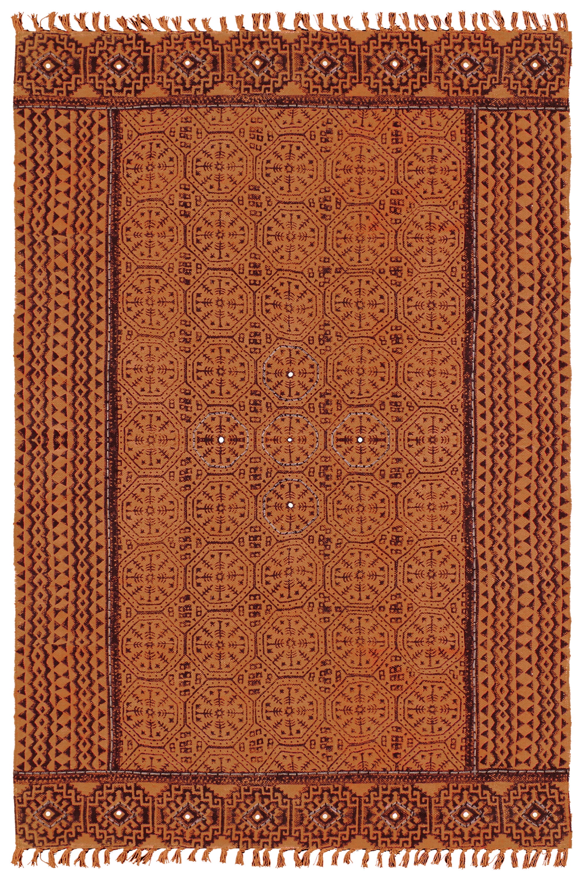 Casavani Square Handblock Printed Cotton Living and Dining Room Carpets ...