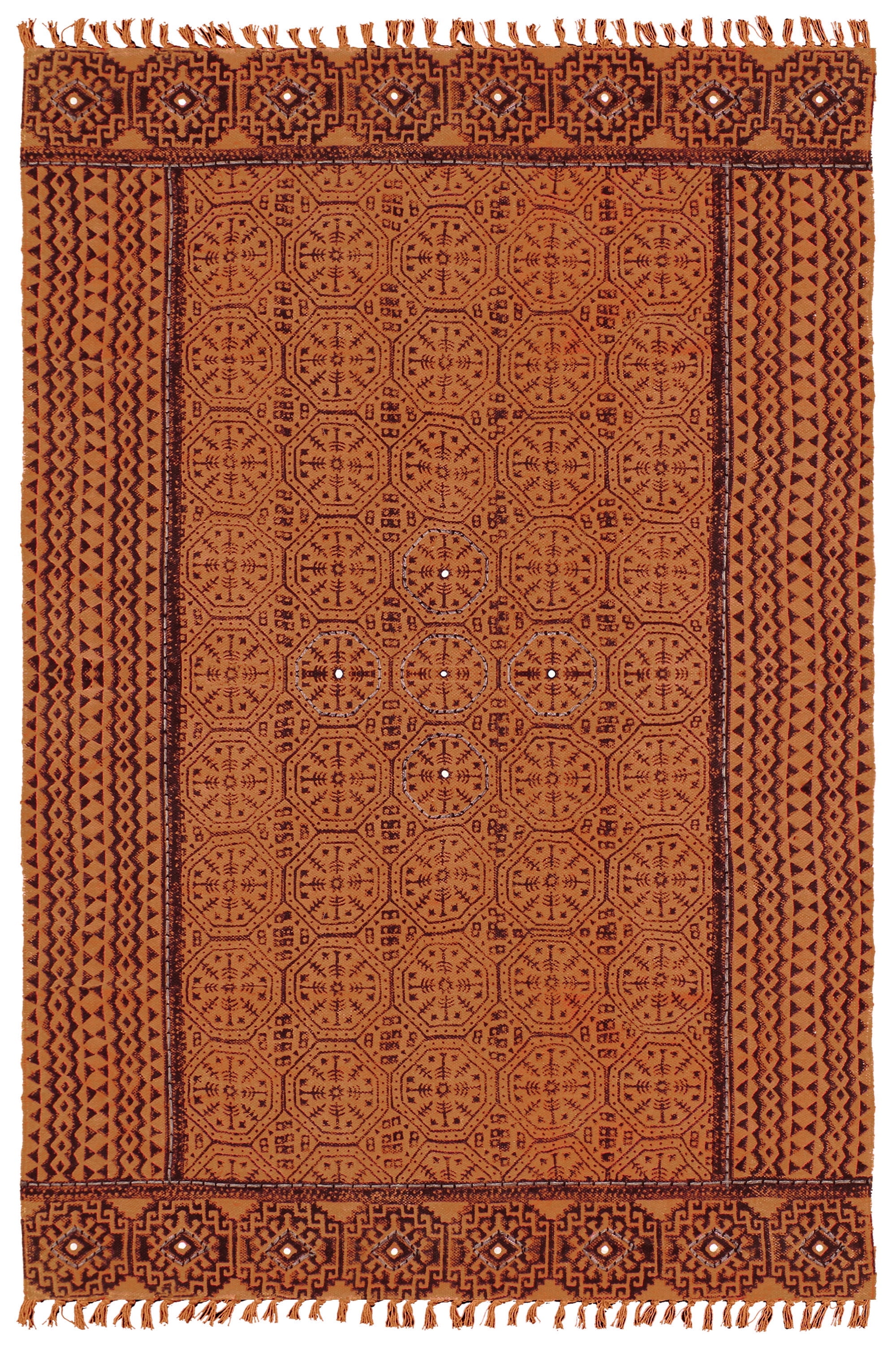 Casavani Square Handblock Printed Cotton Living and Dining Room Carpets ...