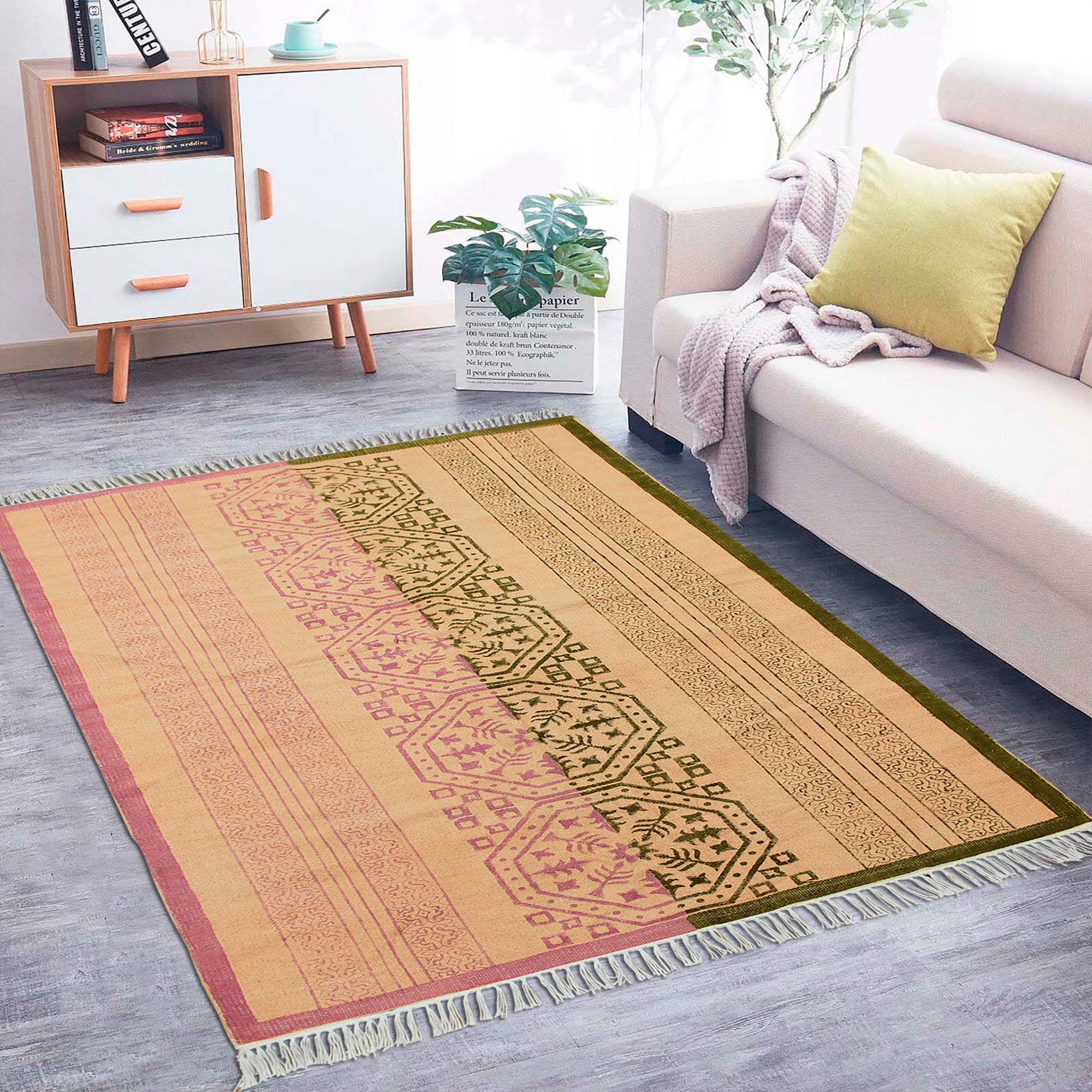 Casavani Traditional Style Rug Geometric Mat,Green 2.6x4 feet - Walmart.com