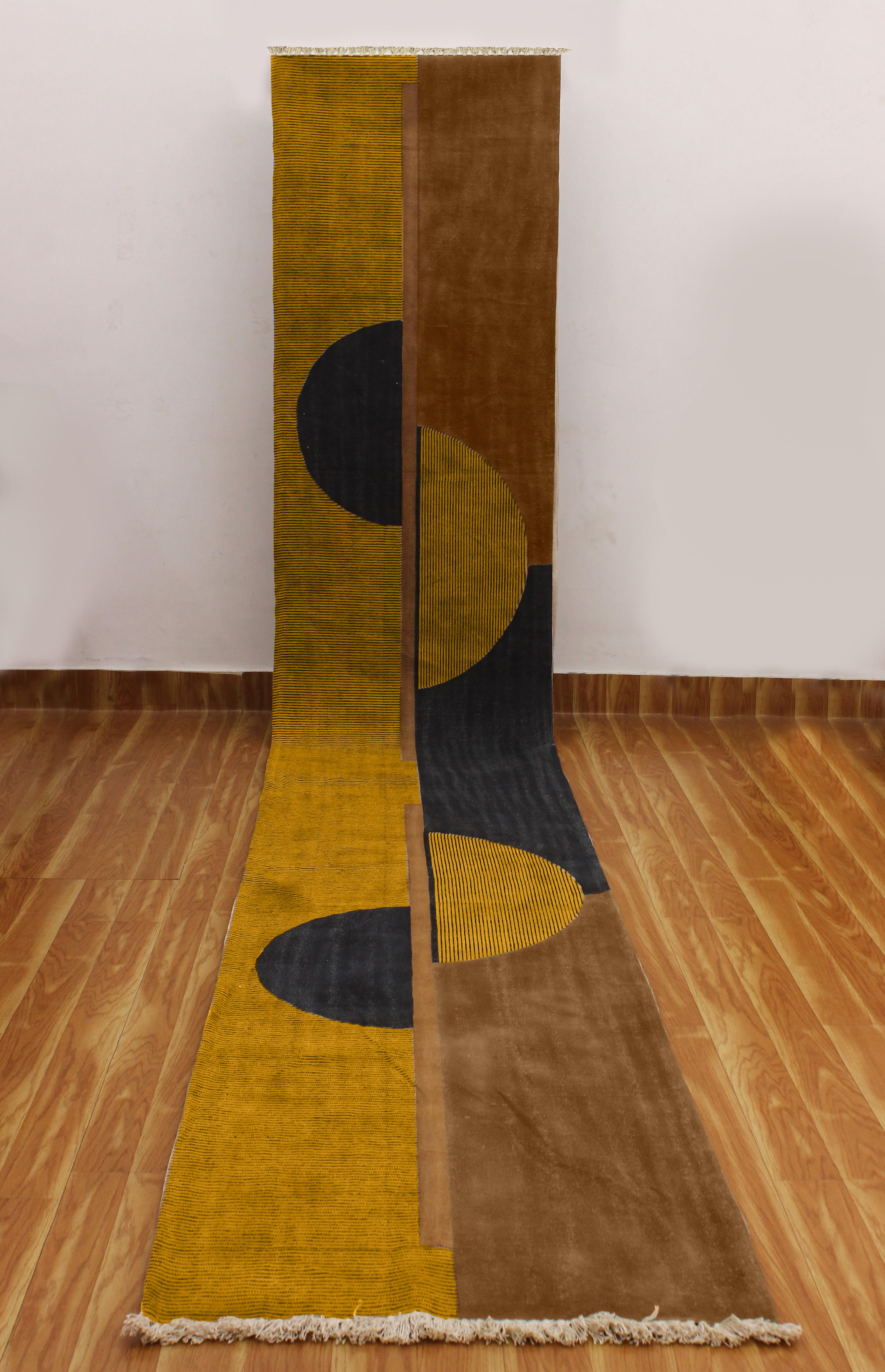 Casavani Yellow Handblock Printed Cotton Dhurrie Hallway Stair Runner ...