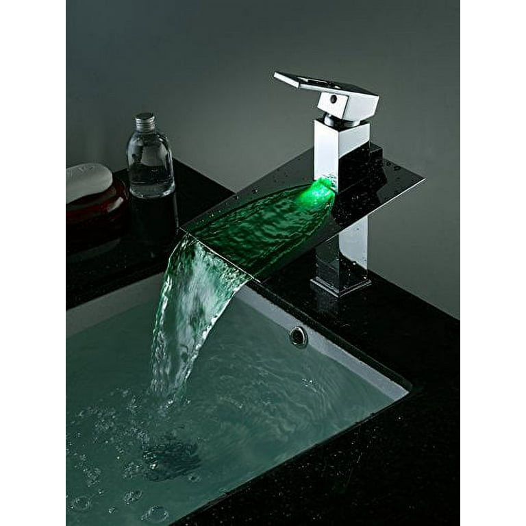 Waterfall Led Sink Faucet Cheap Bathroom Basin Faucet Digital Display