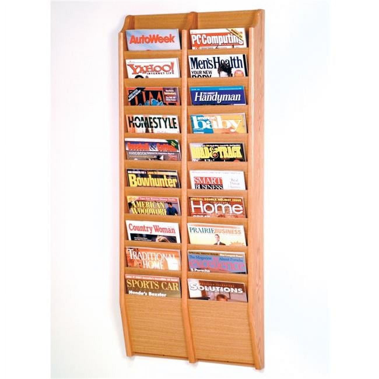 Cascade 20 Pocket Magazine Rack - Black, Mahogany & Light Oak - Walmart.com