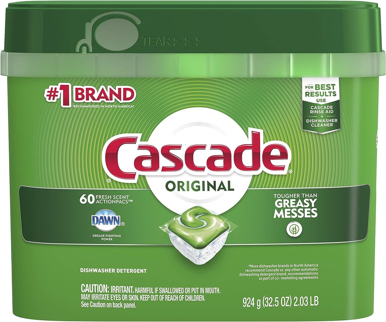 Cascade ActionPacs, Dishwasher Detergent Pods, Fresh Scent, 60 count ...
