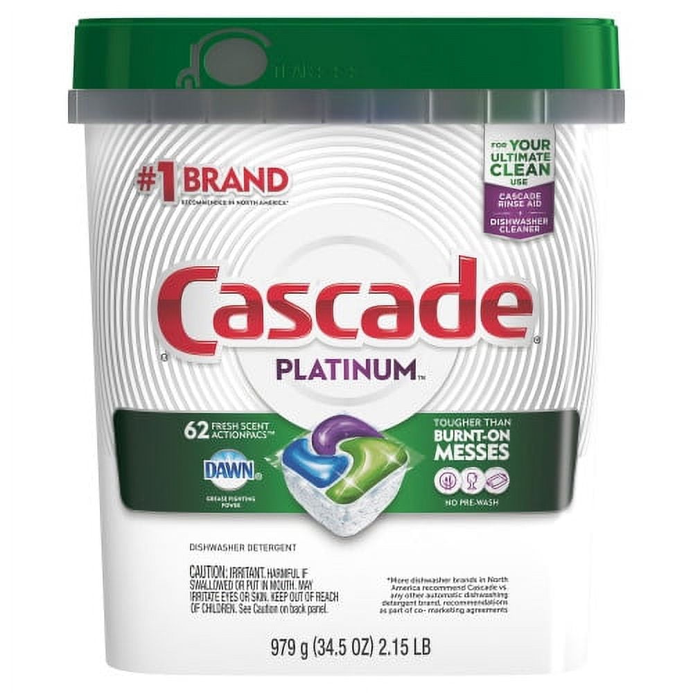 Cascade ActionPacs, Fresh Scent, 34.5 oz Bag, 62 Packs/Bag, Each ...