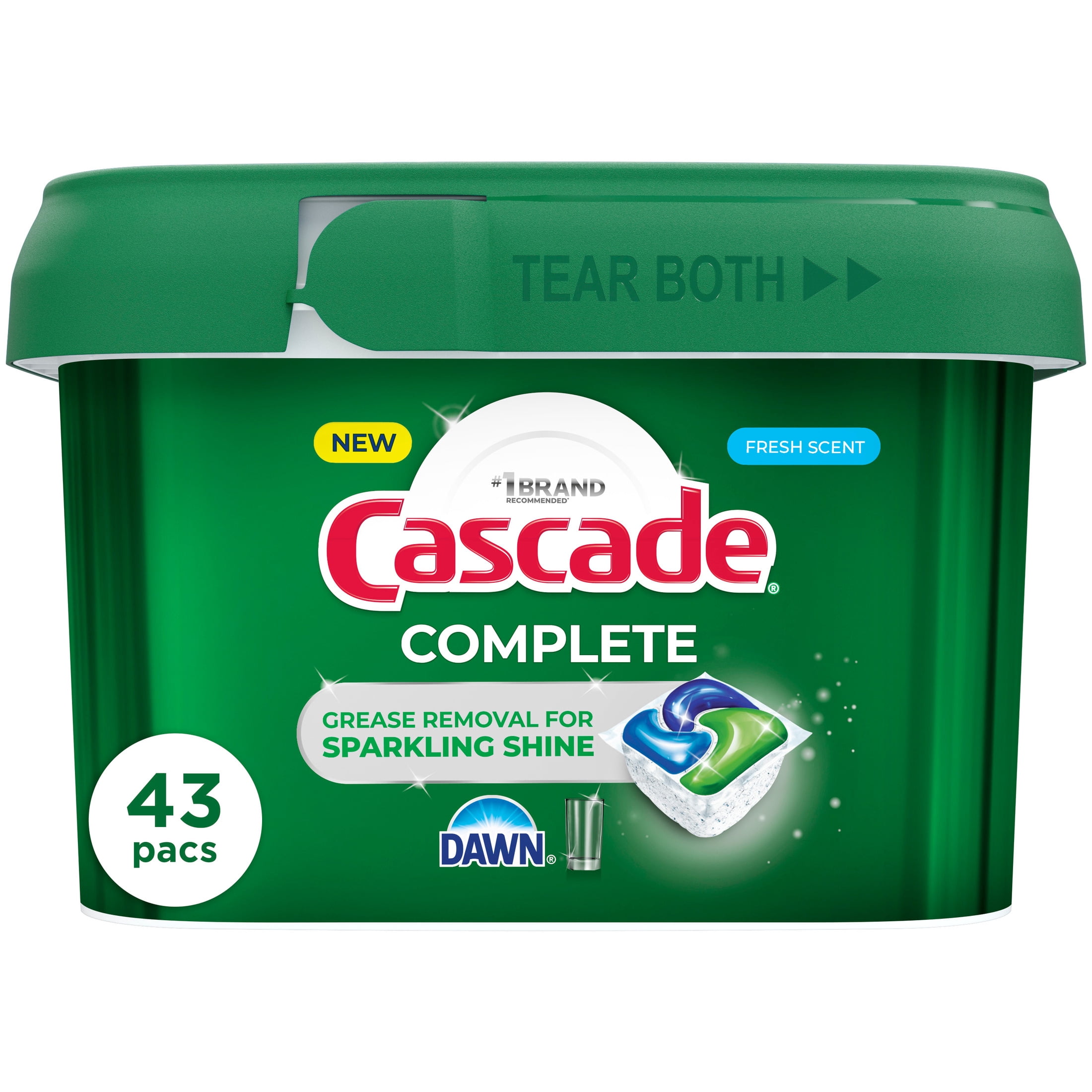 Cascade Complete Dishwasher Detergent Fresh, 43ct - Walmart.com