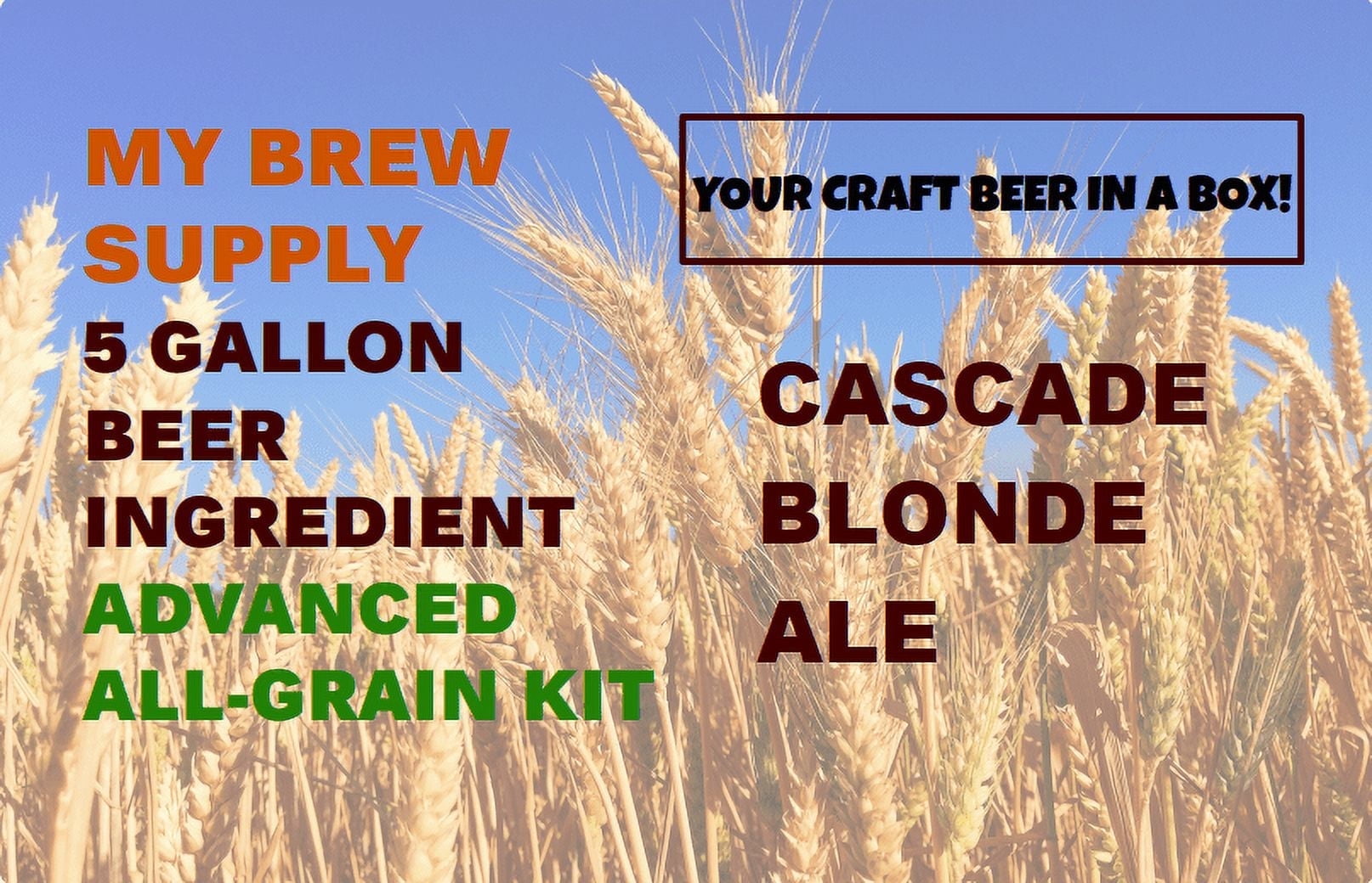 My Brew Supply Cascade Blonde Ale Microbrew 5 Gallon Advanced All Grain Homebrew Beer Ingredient ...