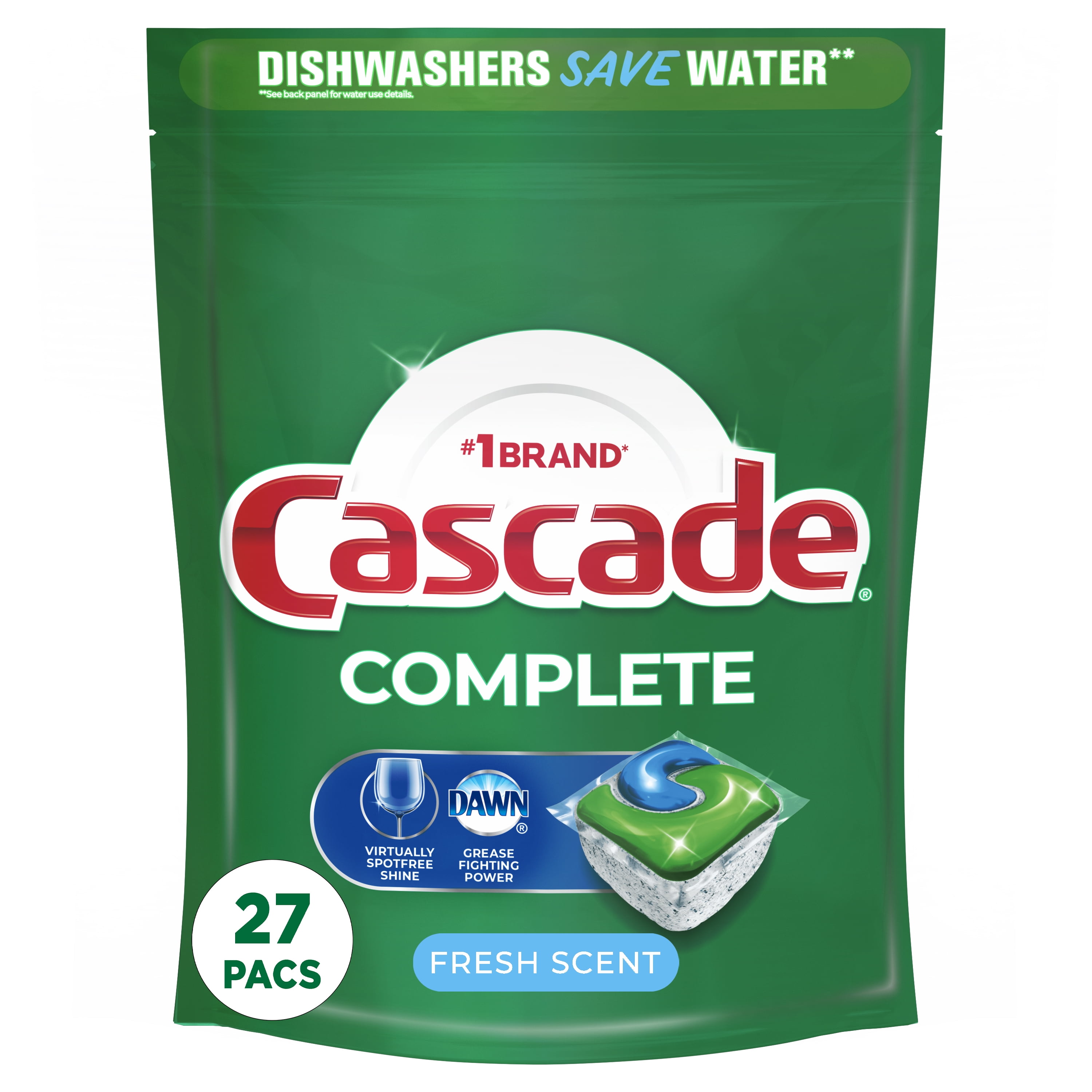 Cascade Complete Dishwasher Pods, Action Pacs Dishwasher Detergent ...