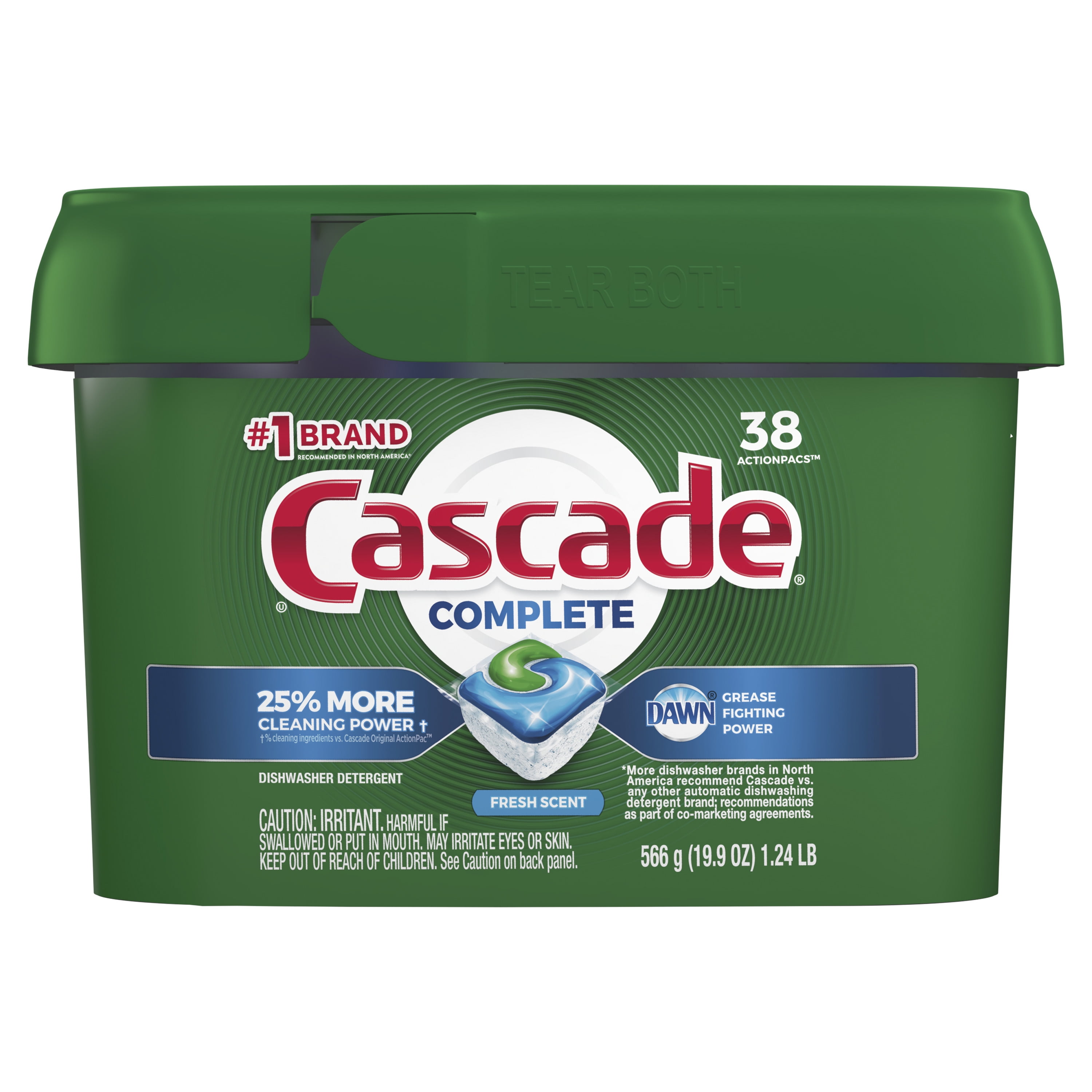 Cascade Complete ActionPacs Dishwasher Detergent, Fresh Scent, 38 Count ...
