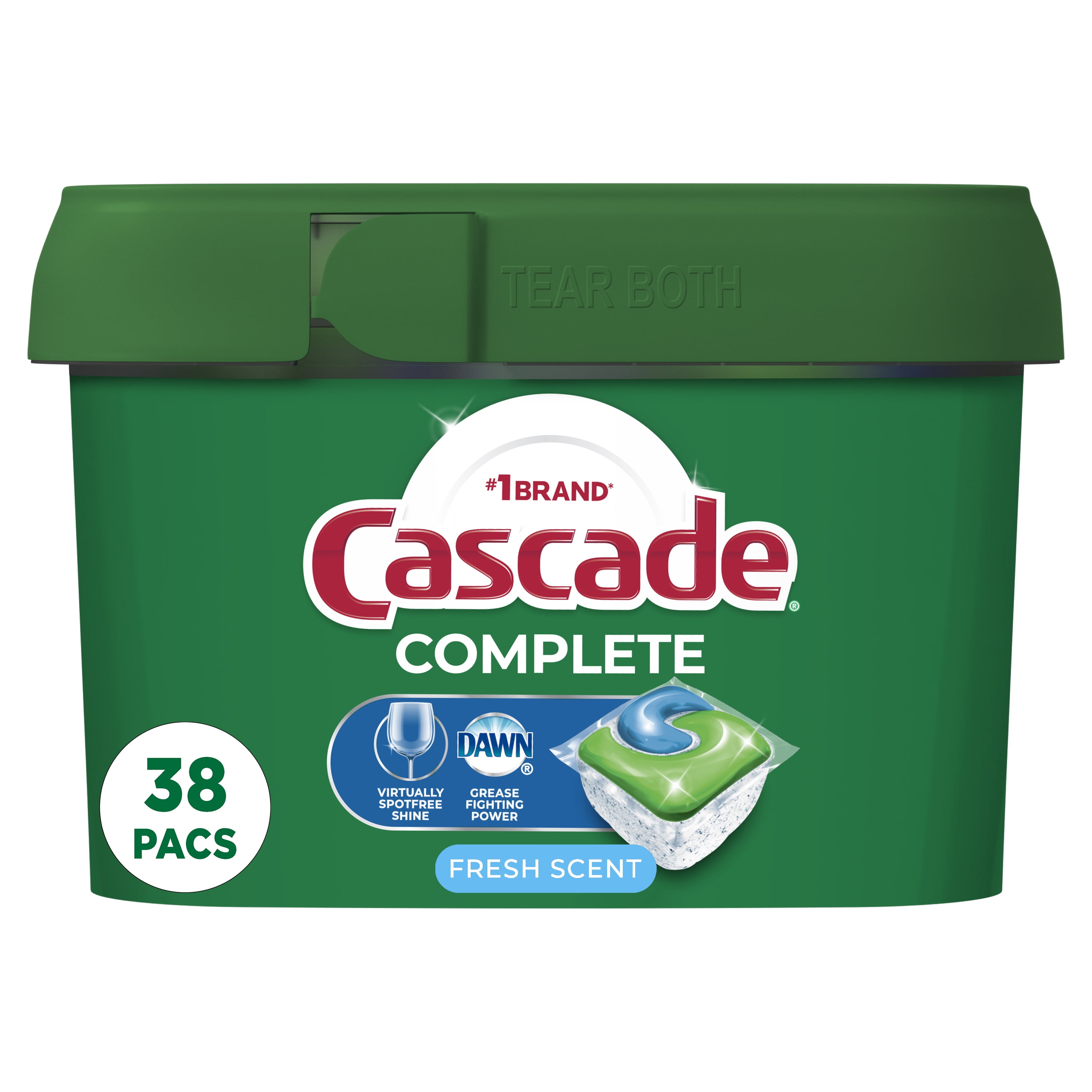 Cascade Complete ActionPacs Dishwasher Detergent, Fresh Scent, 38 Count ...