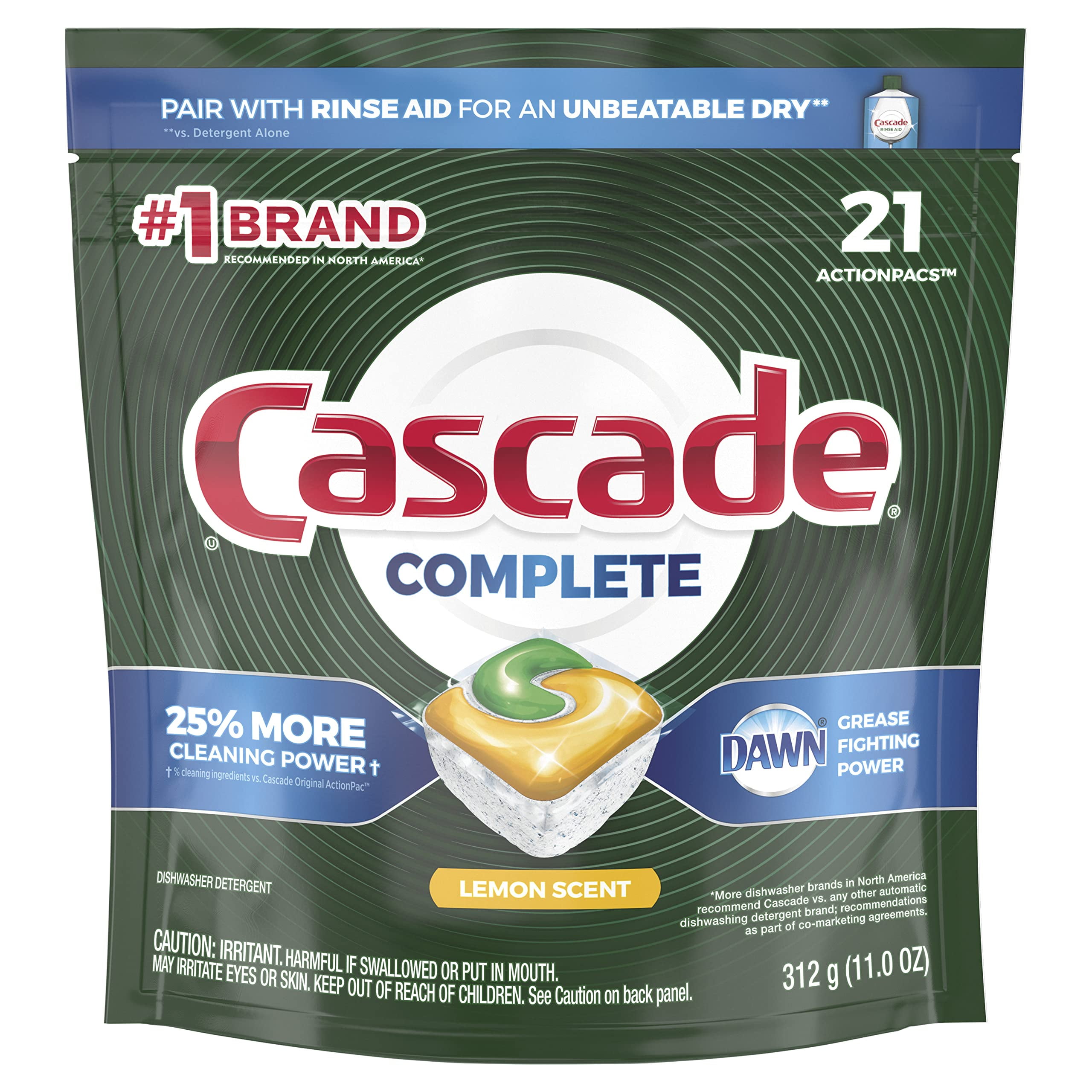 Cascade Complete ActionPacs Dishwasher Detergent, Dawn Dish Power ...
