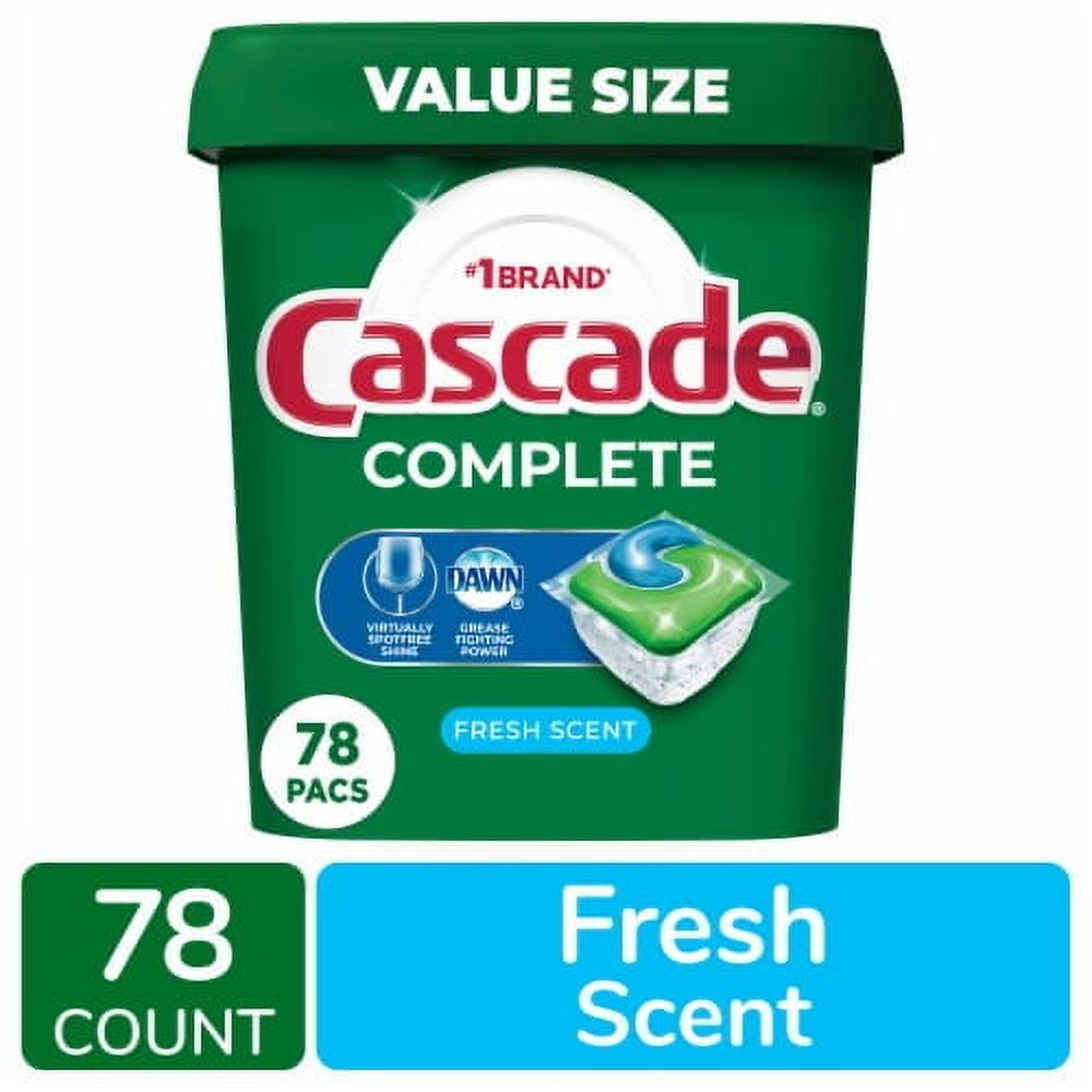 Cascade Complete ActionPacs Fresh Scent Dishwasher Detergent Pods 78 ct ...
