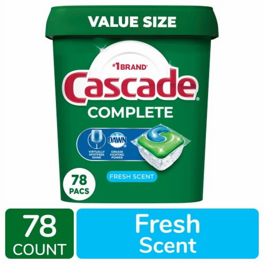 Cascade Complete ActionPacs Fresh Scent Dishwasher Detergent Pods 78 ct ...