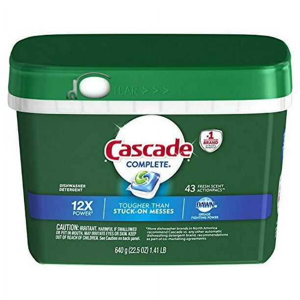 Cascade Complete Dishwasher Detergent, Fresh Scent (Pack of 24 ...