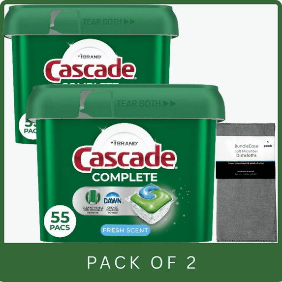 Cascade Complete Dishwasher Detergent Pods Fresh Scent (55 Count) with ...