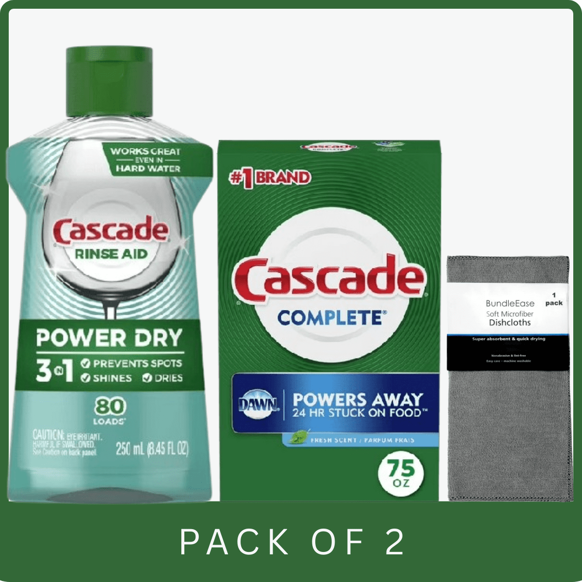 Cascade Complete Dishwasher Detergent Powder Fresh 75 fl oz and Cascade ...