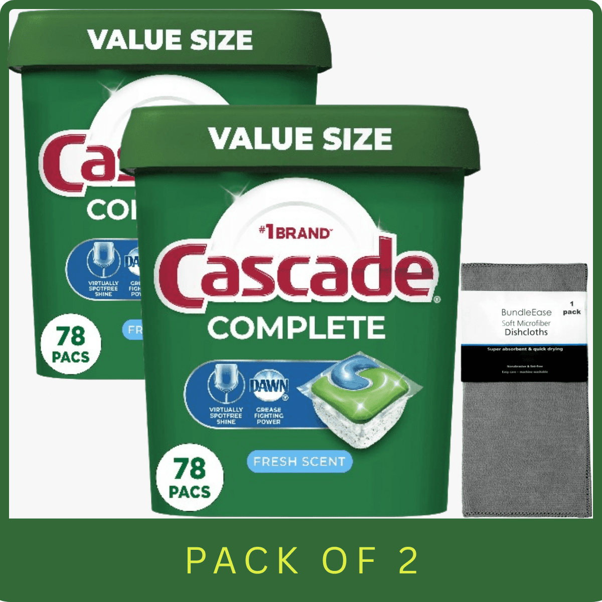 Cascade Complete Dishwasher Detergent Tabs Fresh Scent (78 Count) with ...