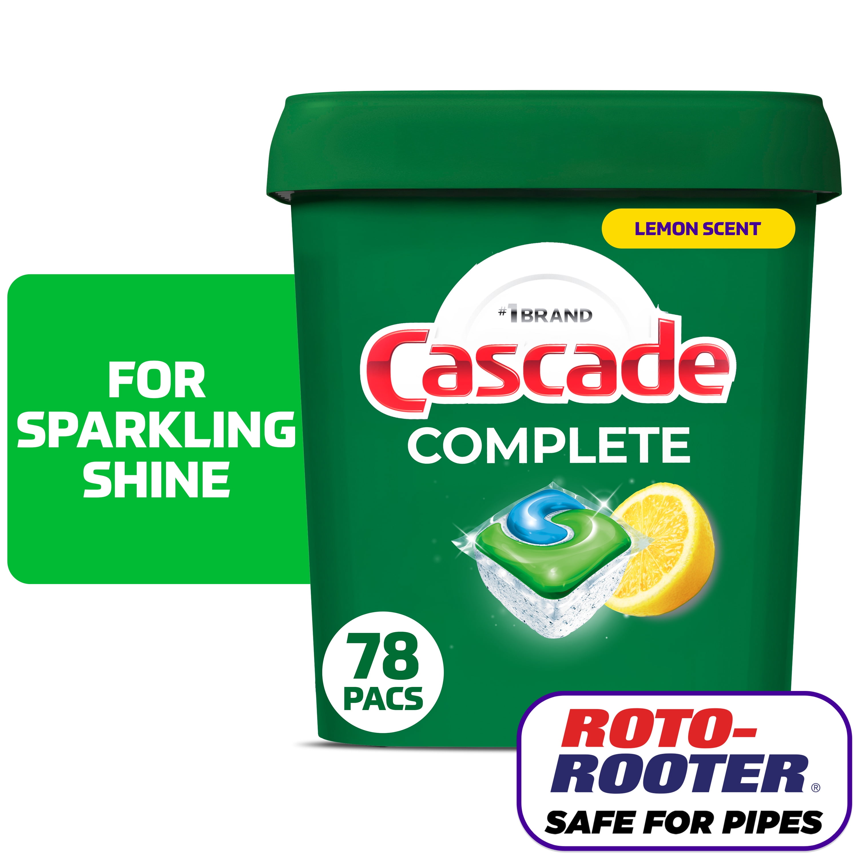 Cascade Complete Dishwasher Pods, Action Pacs, Lemon, 78 ct - Walmart.com