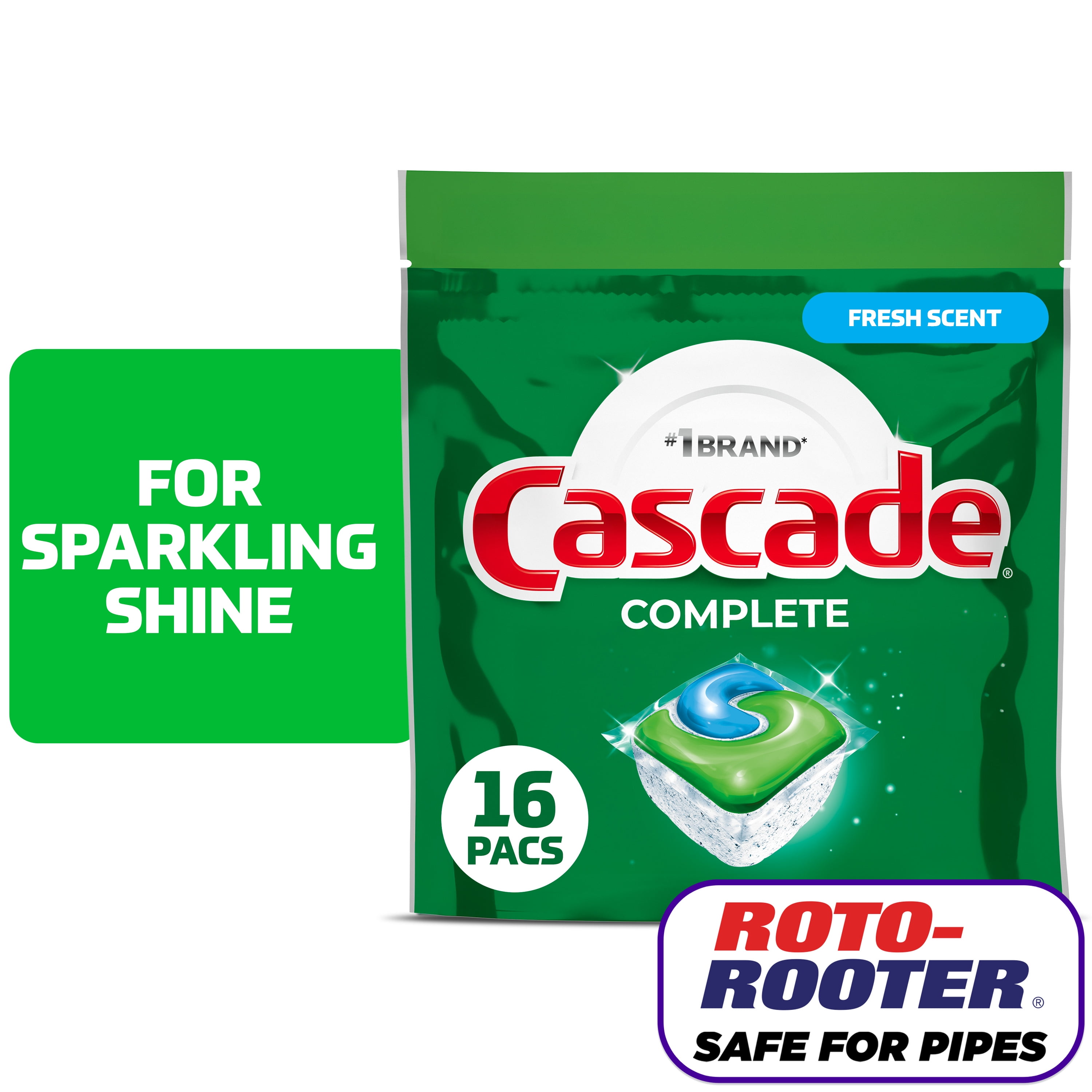 Cascade Dishwasher Complete ActionPacs Dishwasher Detergent with Grease ...