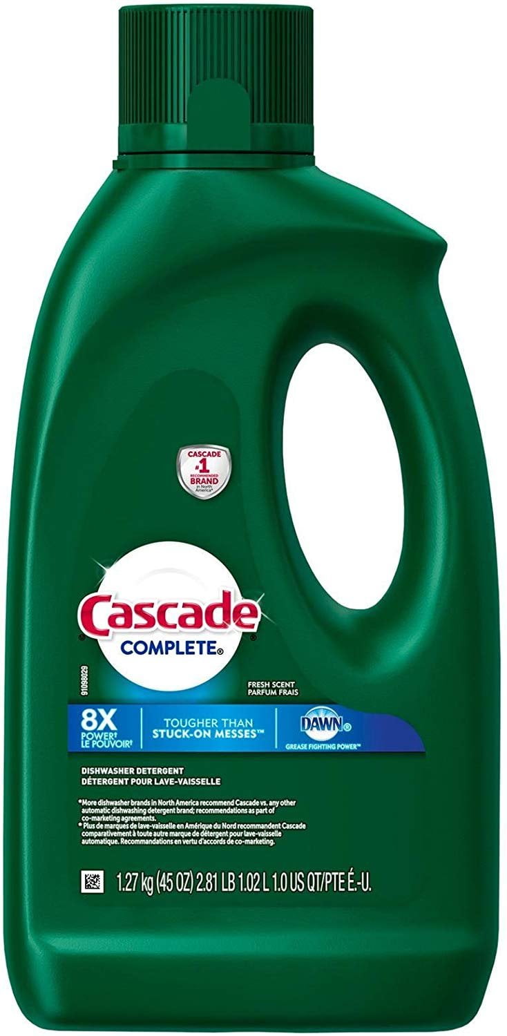 Cascade Complete Gel Dishwasher Detergent, Fresh Scent, 45 Ounces ...