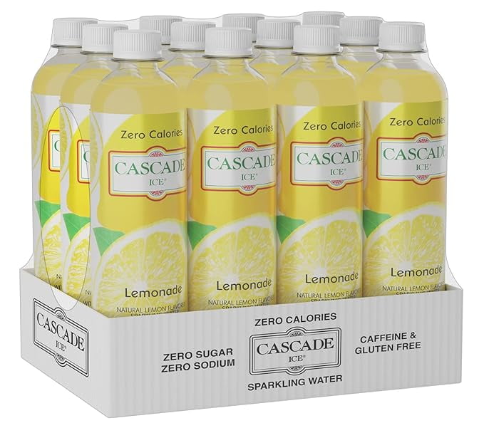 Cascade Ice Zero Calories Lemonade Sparkling Water, 17.2 Fl. Oz. (Pack ...