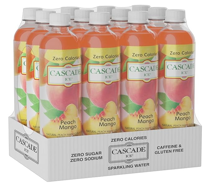 Cascade Ice Sparkling Water, Peach Mango, 17.2 Fl Oz (Pack of 12) - Walmart.com