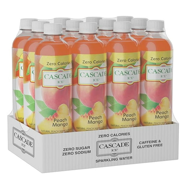 Cascade Ice Sparkling Water, Peach Mango, 17.2 Fl Oz (Pack of 12) - Walmart.com