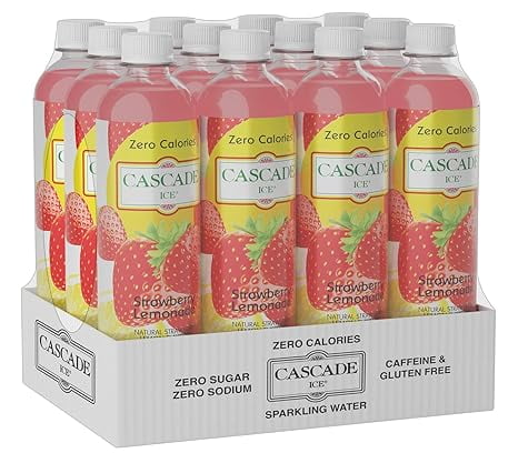 Cascade Ice Sparkling Water, Strawberry Lemonade, 17.2 Fl Oz( Pack of ...