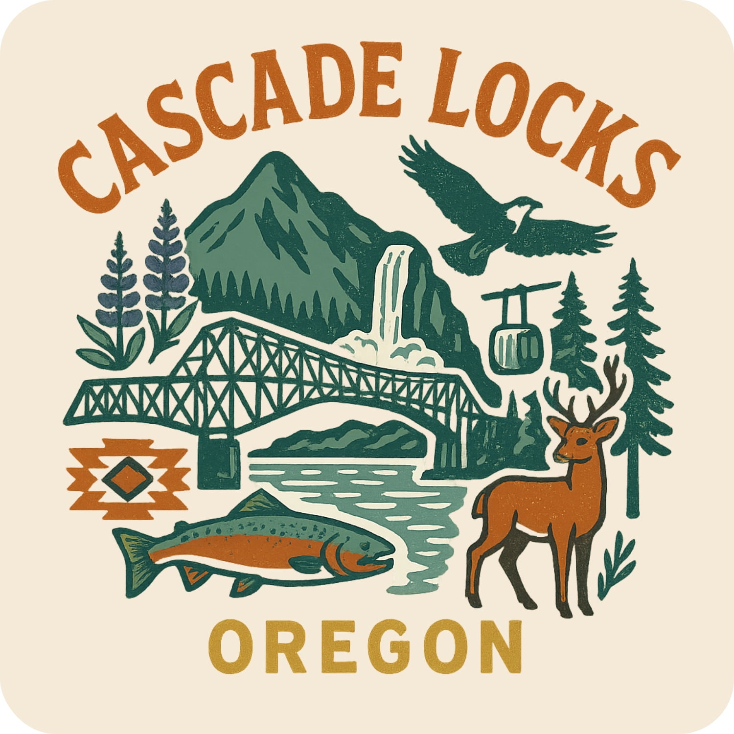 Cascade Locks Oregon Keepsakes Souvenir Vinyl Sticker – Destination ...
