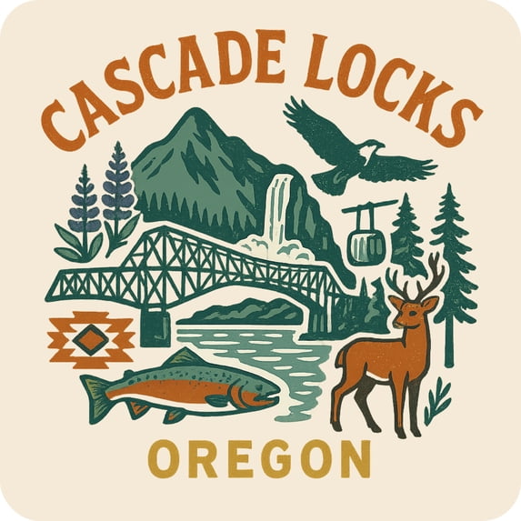Cascade Locks Oregon Keepsakes Souvenir Vinyl Sticker – Destination ...