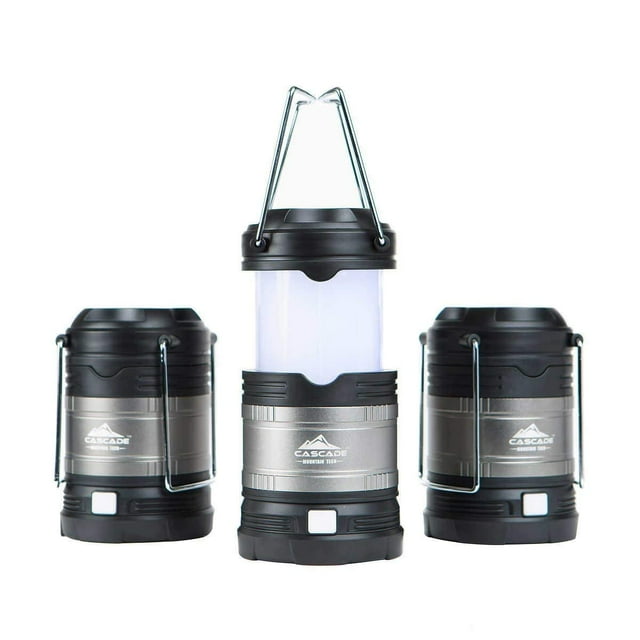 Cascade Mountain Tech Pop-Up IPX4 Water-Resistant LED Lantern - 3 Pack ...