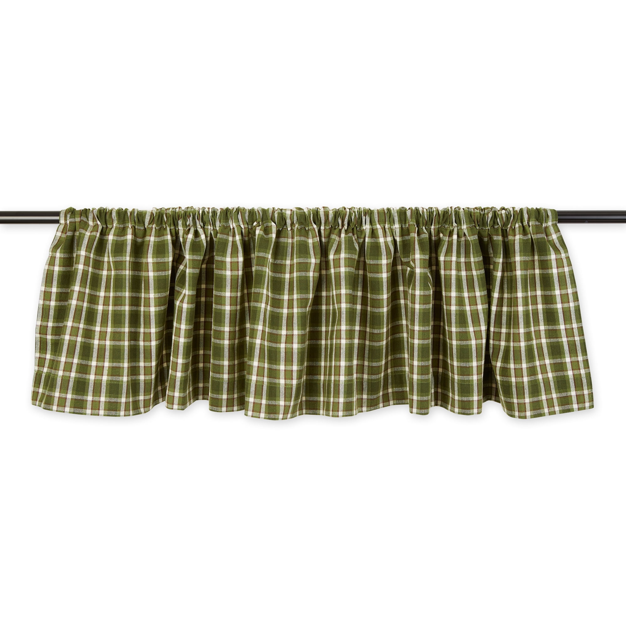Cascade Natural Texure Multi-Color Plaid Cotton Window Valance 72x14 ...