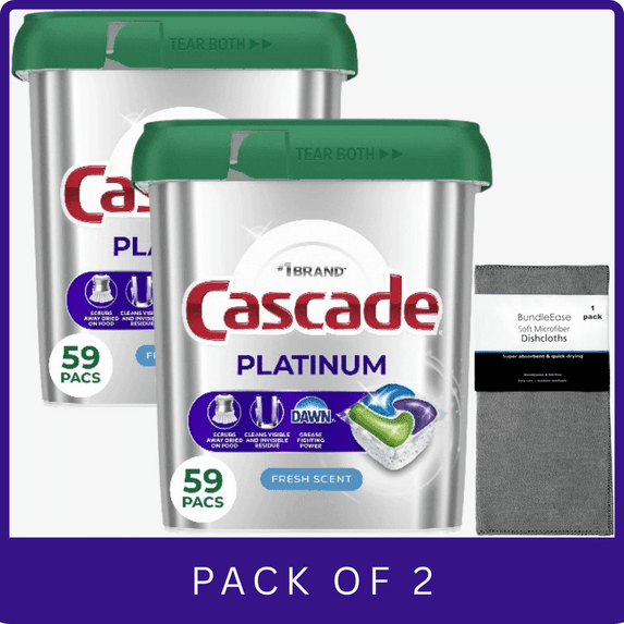 Cascade Platinum Dishwasher Detergent Pods Fresh Scent (59 Count) with ...