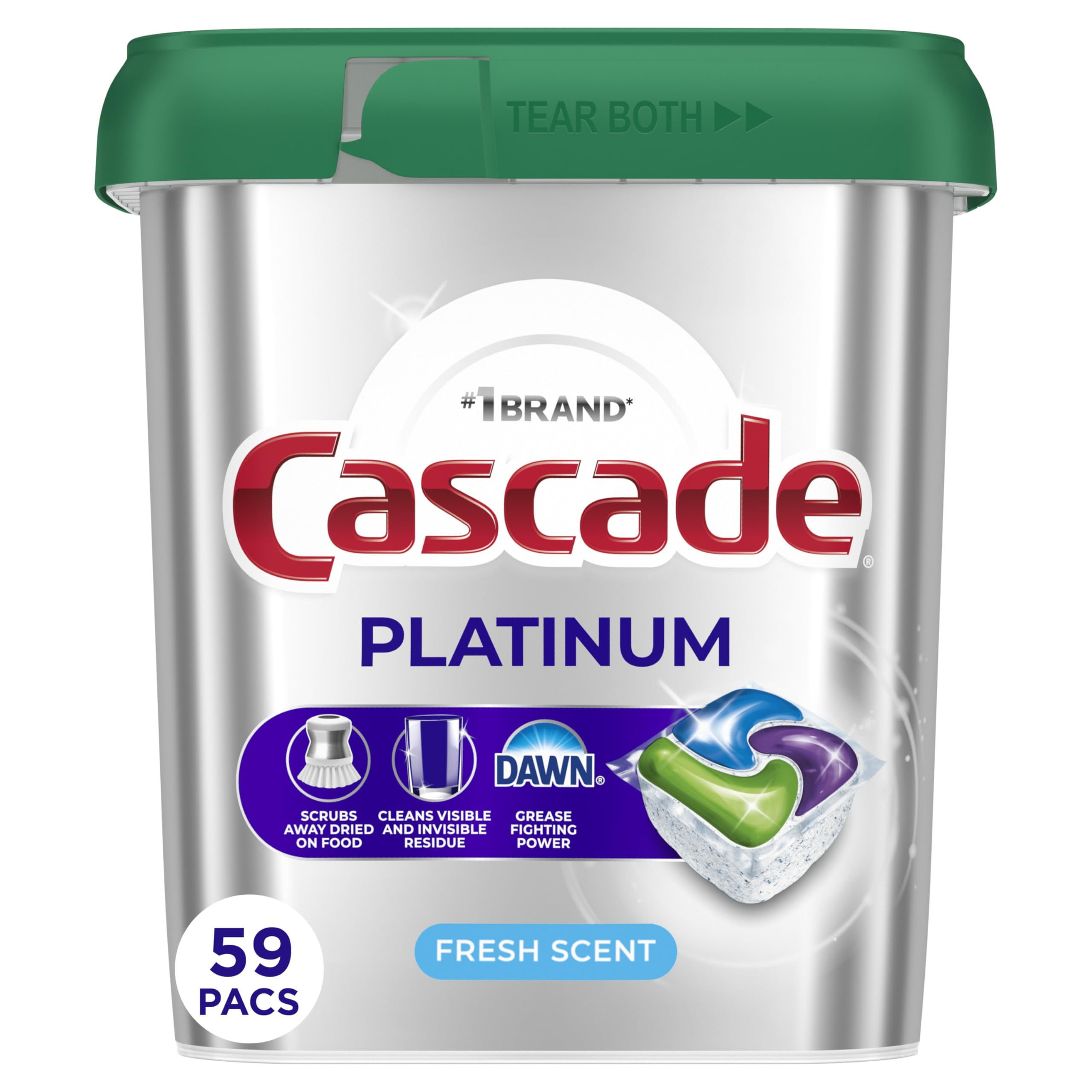 Cascade Platinum Dishwasher Pods, Dishwasher Detergent, Dish Detergent ...
