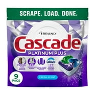 Cascade Platinum Plus Dishwasher Pods, Action Pacs Dishwasher Detergent ...