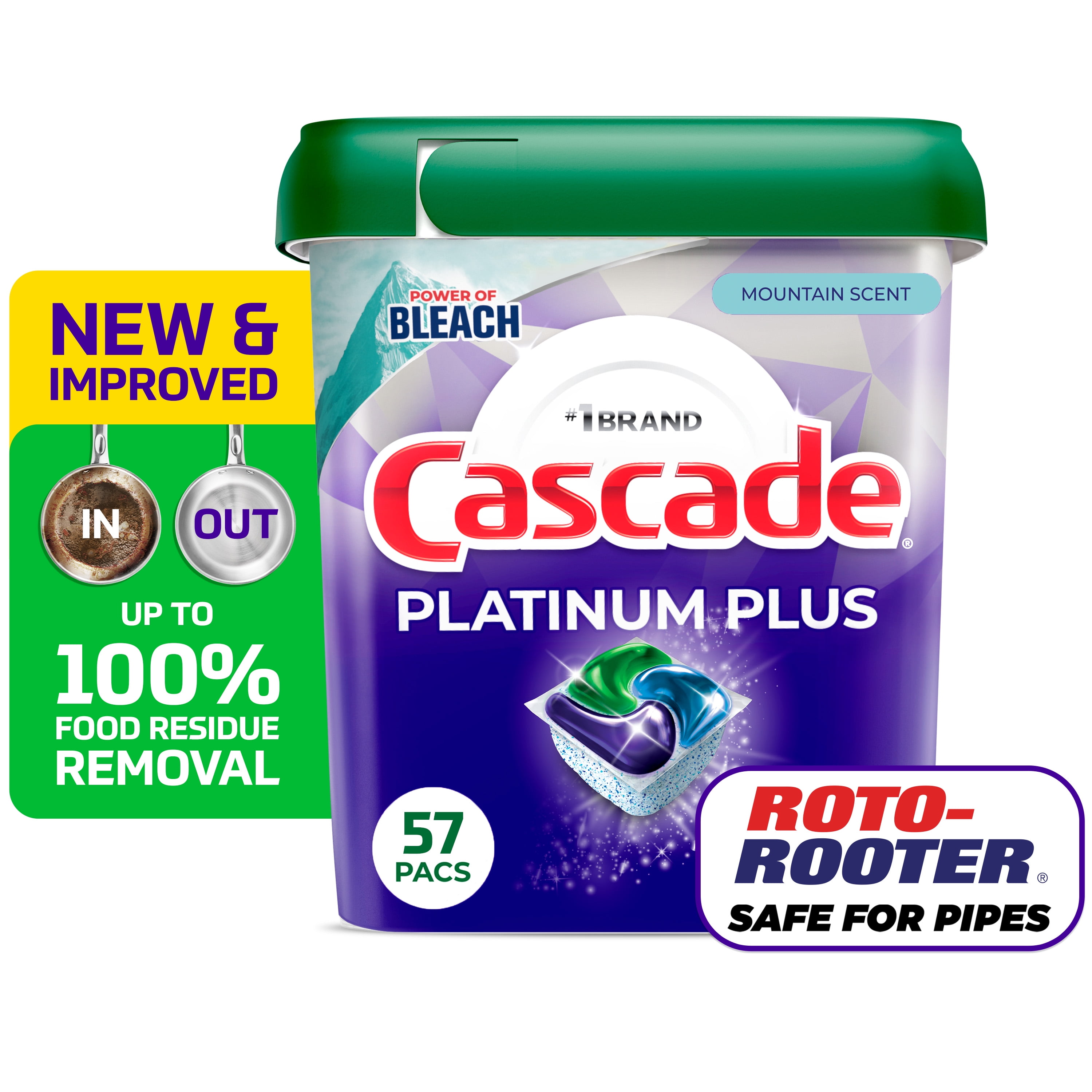 Cascade Platinum Plus Dishwasher Pods, Dishwasher Detergent, Dish ...