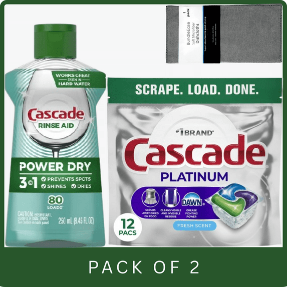 Cascade Platinum Plus Fresh Pods (12 Ct) & Platinum Rinse Aid 8.45 fl ...