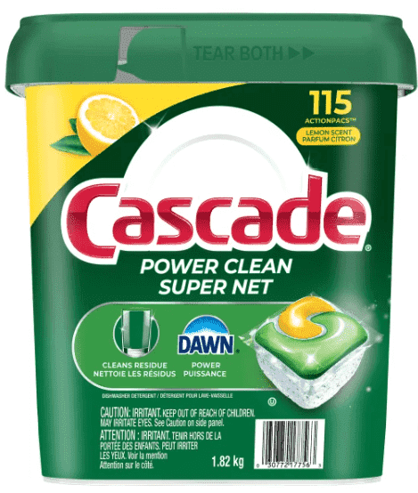 Cascade Power Clean Dishwasher Detergent ActionPacs Lemon Scent - 115ct ...