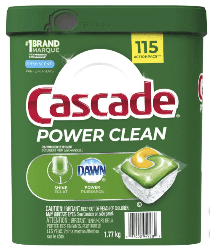 Cascade Power Clean Dishwasher Detergent Fresh Scent ActionPacs, 115 ...