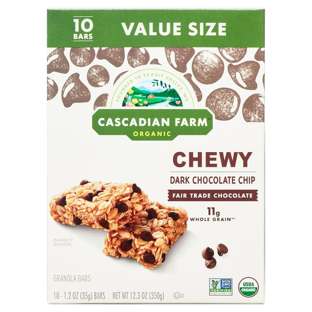 Cascadian Farm Organic Chocolate Chip Chewy Granola Bars 10 Bars ...