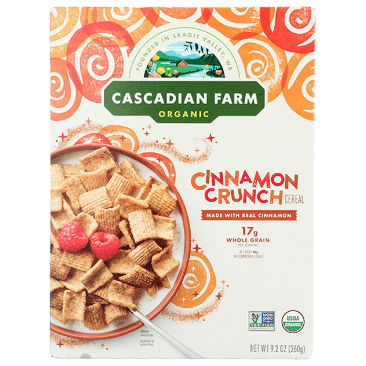 Cascadian Farm Organic Cinnamon Crunch Cereal 9.2 oz - Pack of 5 ...