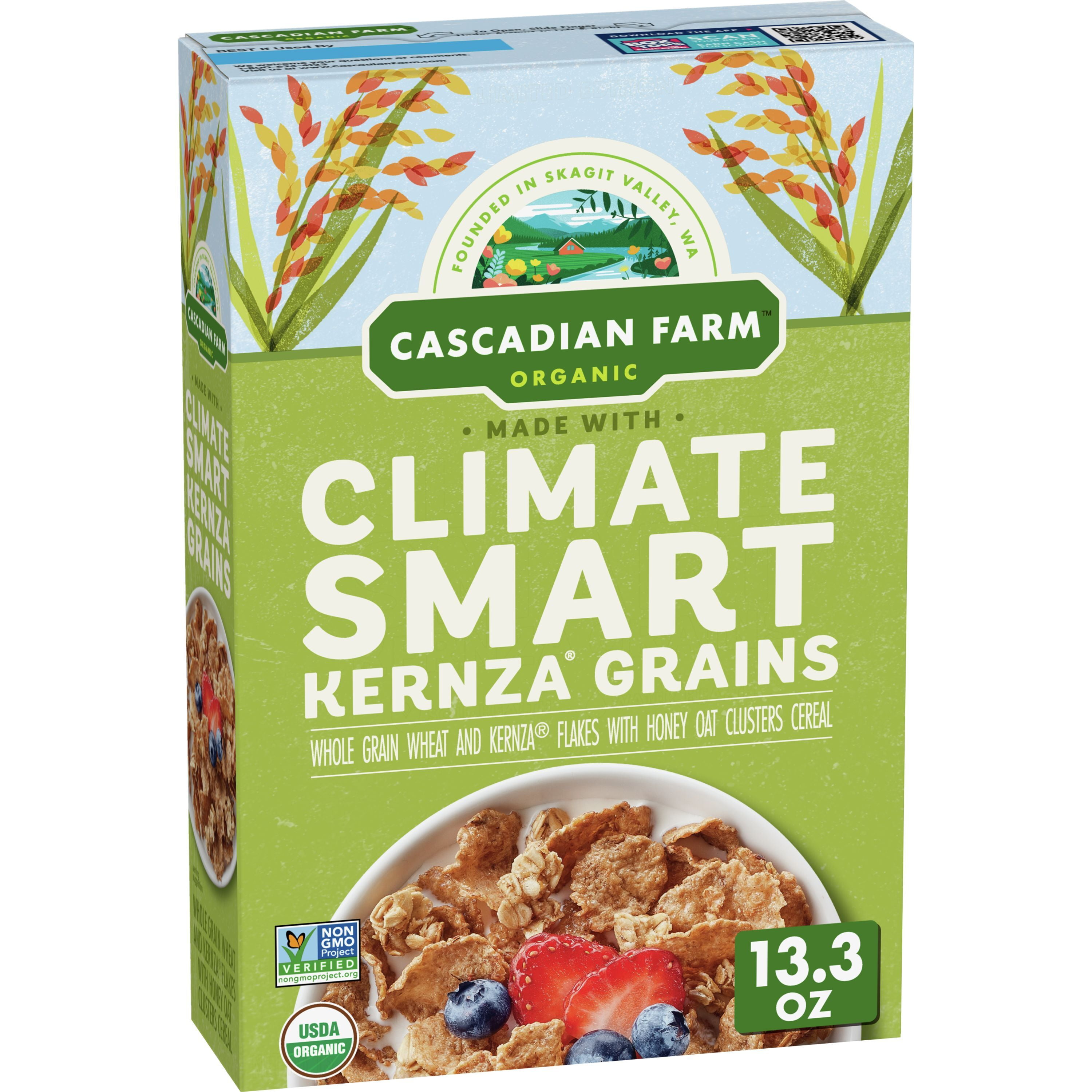 Cascadian Farm Organic Flake Cereal Made With Climate Smart Kernza ...