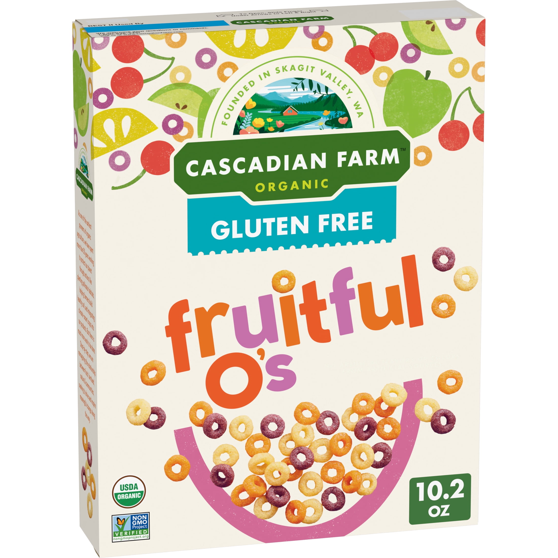 Cascadian Farm Organic Fruitful O's Cereal, Healthy Breakfast, Gluten ...