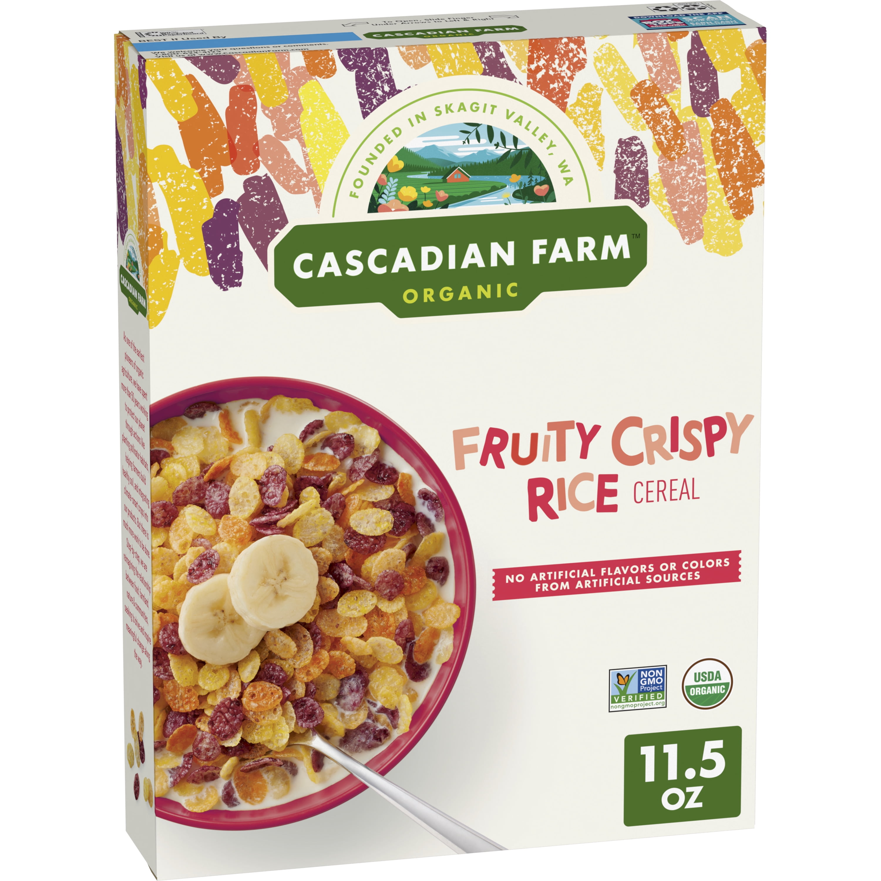 Cascadian Farm Organic Fruity Crispy Rice Breakfast Cereal, 11.5 oz ...