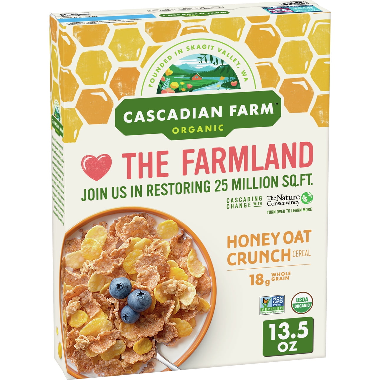 Cascadian Farm Organic Honey Oat Crunch Cereal, 13.5 Ounce -- 10 per ...