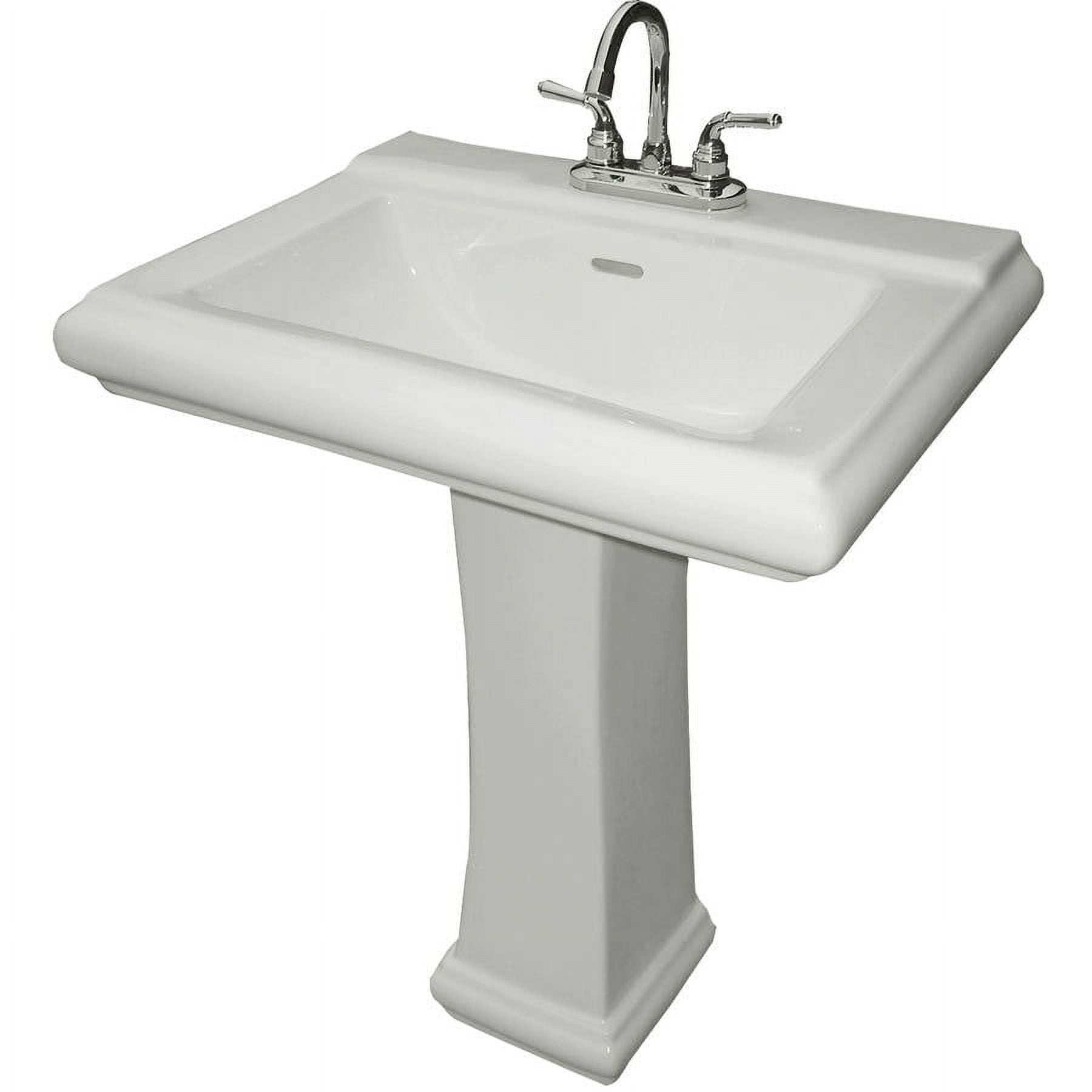 Cascadian Sanitary Ware 26-3/8" x 19-5/8" White Royal Square Pedestal ...