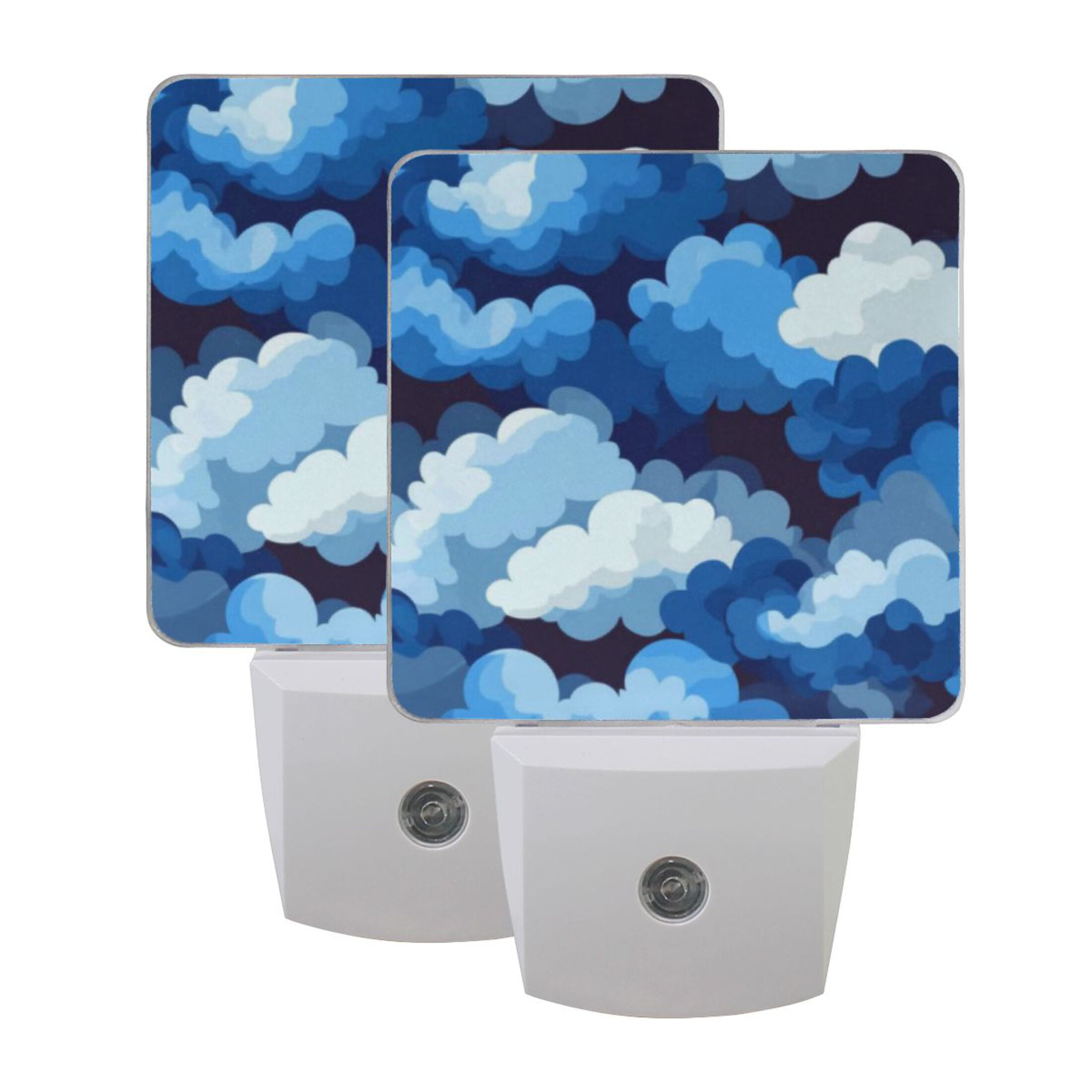 Cascading Blue Clouds LED Night Light with Smart Sensor Plug Into Wall ...
