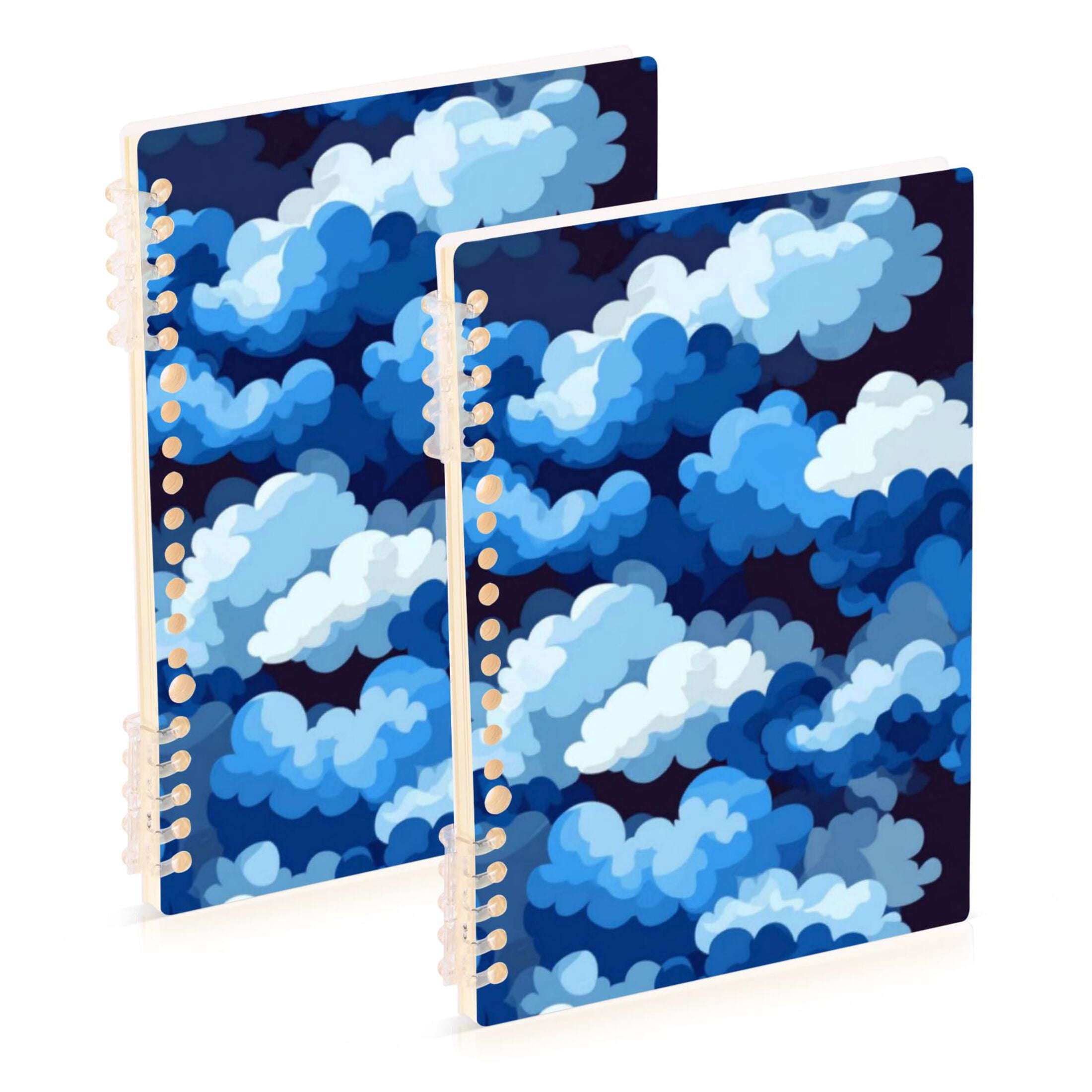Cascading Blue Clouds Lined Spiral Journal Notebook 60 Pages A5 College ...